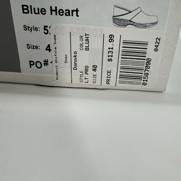 Dansko | Shoes | Nib Dansko Blue Hearts Lt Pro Slip In Clogs Multi ...